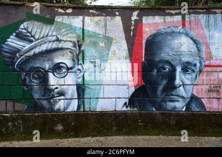 Opatija, Croatia - February 9, 2019: Wall of famous in Opatija, Croatia ...