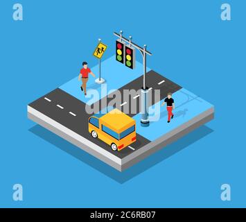 Isometric Crossroads intersection of streets Stock Vector Image & Art - Alamy
