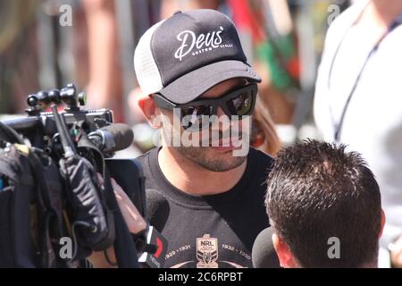 South Sydney Rabbitohs player Greg Inglis speaks to the media in Sydney ...