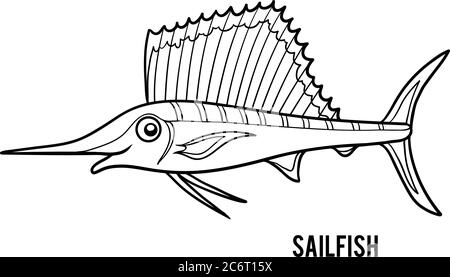 Coloring book for children, Sailfish Stock Vector Image & Art - Alamy