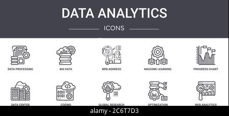Machine Learning icon set. Contains editable icons theme such as ...