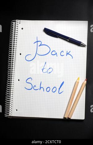 Black felt pen and blank notebook with ruler sheets mockup with copy ...