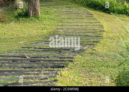 Curved Paver Path decoration landscape design, Walkway Through Grass ...