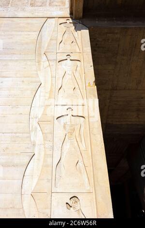 detail of concrete gliph of Modulor Man at Unité d'habitation Cite ...