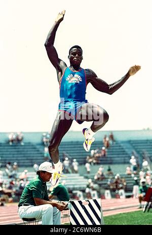 Carl Lewis (USA) competing at the 1988 US Olympic Track and Field Team ...