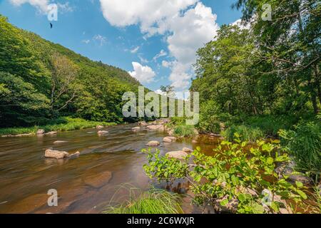 The river Amblève and the Fonds de Quarreux at Aywaille, Remouchamps in ...