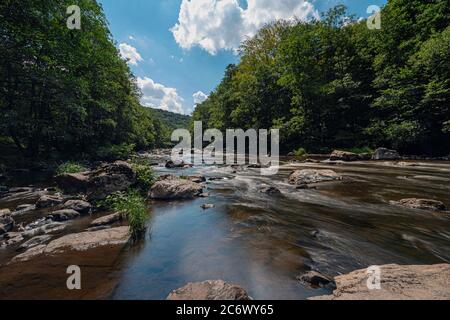 The river Amblève and the Fonds de Quarreux at Aywaille, Remouchamps in ...