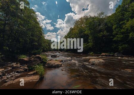 The river Amblève and the Fonds de Quarreux at Aywaille, Remouchamps in ...