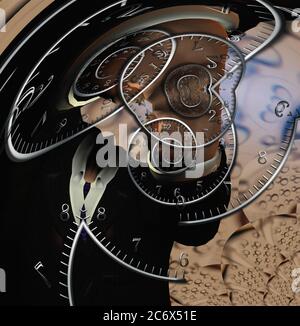 Time Twister Abstract Concept Illustration with Twisted Vintage Clock ...