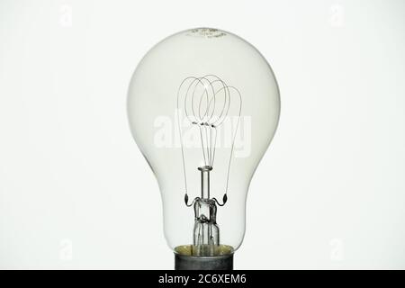 GEC 130W carbon filament "heater" lamp with lit filament, made in the ...