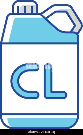 Chlorine outline vector icon. Thin line black chlorine icon, flat ...