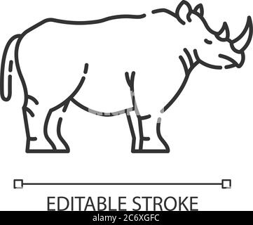 Rhino Pixel Art Safari Animal Video Game Cartoon Stock Vector Image ...