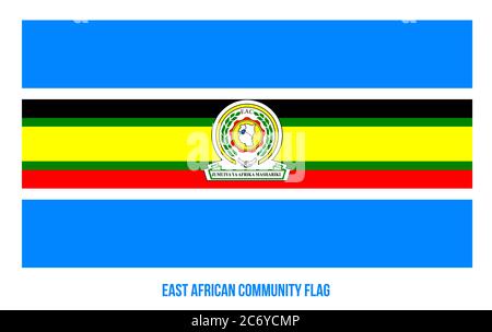 East African Community Flag Waving Vector Illustration on White ...