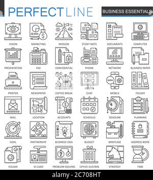 Business Line Icons Set For Infographics, Mobile UX/UI Kit And Print ...