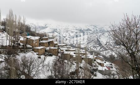 Hizan, Bitlis, Turkey - February 2020: Remote village in Eastern Turkey ...