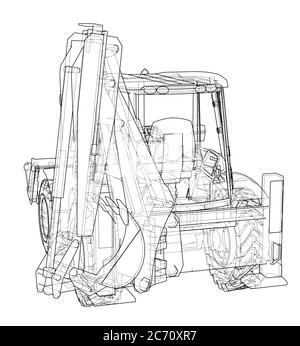 Sketch of Loading Shovel with Back Actor Stock Photo - Alamy