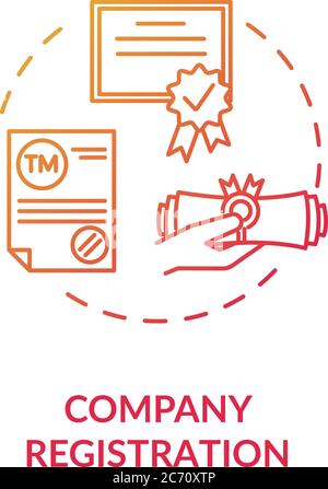 Company registration concept icon. Incorporation procedure. Company ...