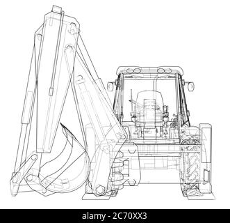Sketch of Loading Shovel with Back Actor Stock Photo - Alamy