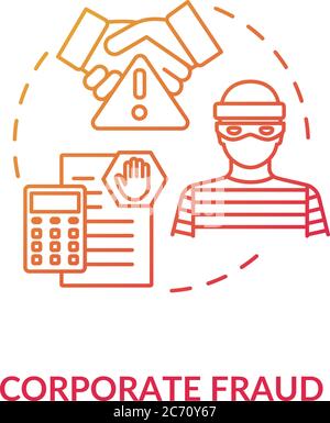 Corporate fraud concept icon. Fraudulent company. Common corporate ...