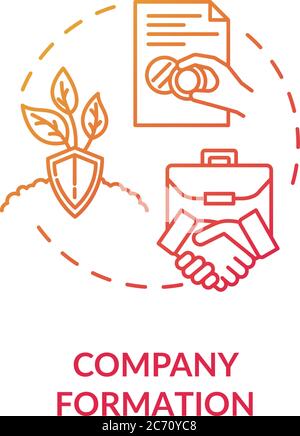 Company registration concept icon. Incorporation procedure. Company ...