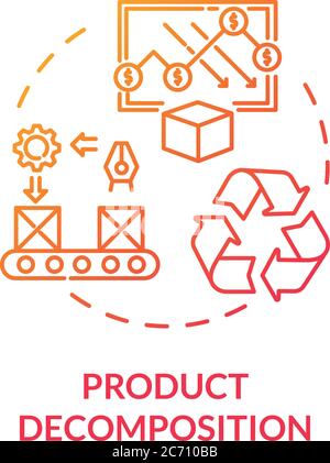 Product decomposition concept icon. Merchandise lifecycle. Sorting ...