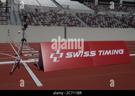 Omega finish line timing cameras during the Zurich Weltklasse ...
