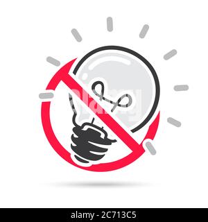 Idea and no idea concept. Light bulb vector icon. Bright idea symbol ...