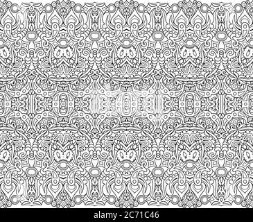 Abstract ethnic nature tile stripe seamless border Stock Vector Image ...