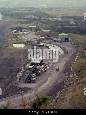 Gilfach Iago opencast coal mine, south Wales, Uk shot in 1997 Stock ...