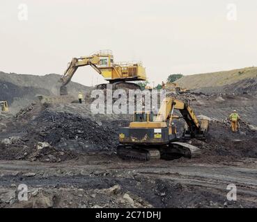 Gilfach Iago opencast coal mine, south Wales, Uk shot in 1997 Stock ...