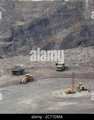 Gilfach Iago opencast coal mine, south Wales, Uk shot in 1997 Stock ...