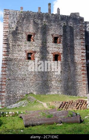 The view on the Citadelle la ferriere fort and valley near Cap Haitien ...