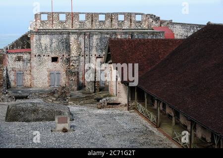 The view on the Citadelle la ferriere fort and valley near Cap Haitien ...