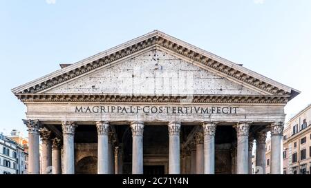 Writing in ancient latin pantheon, religion Stock Photo - Alamy