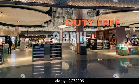Istanbul, Turkey - July 2019: Duty free shop at the new Istanbul ...