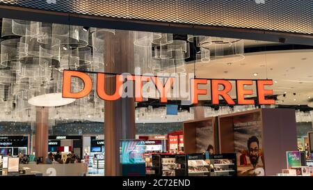 Istanbul, Turkey - July 2019: Duty free shop at the new Istanbul ...