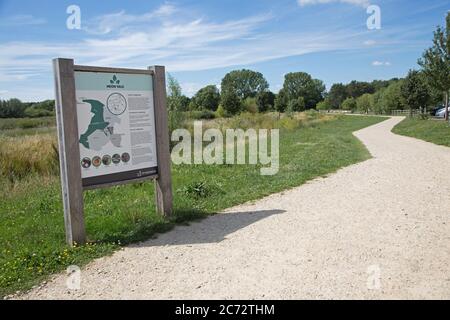 Attractive new cycle path alongside wildlife area in Meon Vale, Long ...