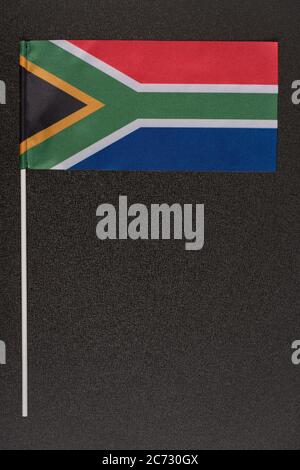 National flag of RSA on black background. Republic of South Africa ...