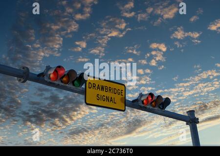 Drawbridge Signal traffic light Stock Photo - Alamy
