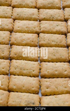 Biscuits for Breaking Time (in close up detail Stock Photo - Alamy