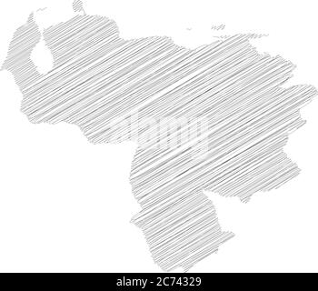 Scribble map of Venezuela. Sketch Country map for infographic ...