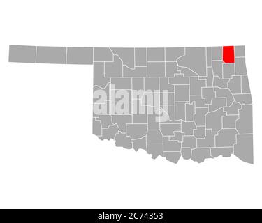 Map of Craig in Oklahoma Stock Photo - Alamy