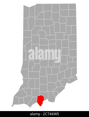 Map of Perry County, Indiana Stock Photo - Alamy
