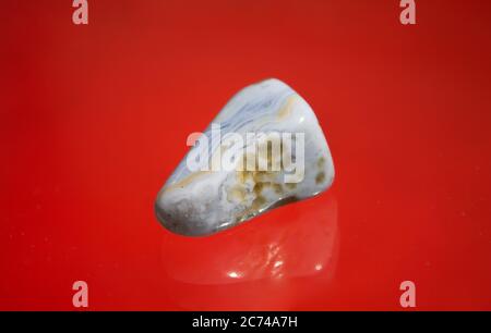 a beautiful blue banded chalcedony a great gem Stock Photo - Alamy