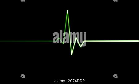 Heartbeat green line EKG monitor light illustration Stock Photo - Alamy