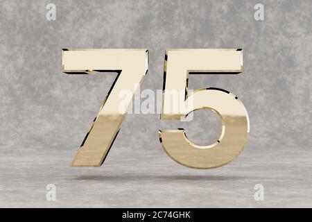 gold number 75 digit metal 3d render illustration Stock Photo - Alamy