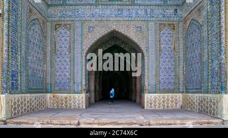 Shiraz, Iran - May 2019: The entrance of prayer hall in Vakil Mosque ...