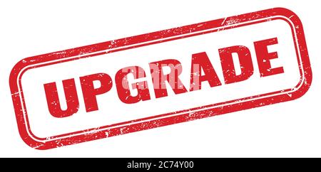 UPGRADE red grungy rectangle stamp sign Stock Photo - Alamy