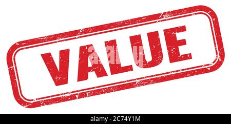 VALUE red grungy rectangle stamp sign Stock Photo - Alamy