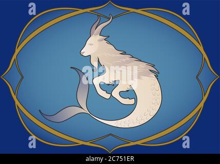 Capricorn is the sign of the zodiac. The goat's head. Print on a T ...